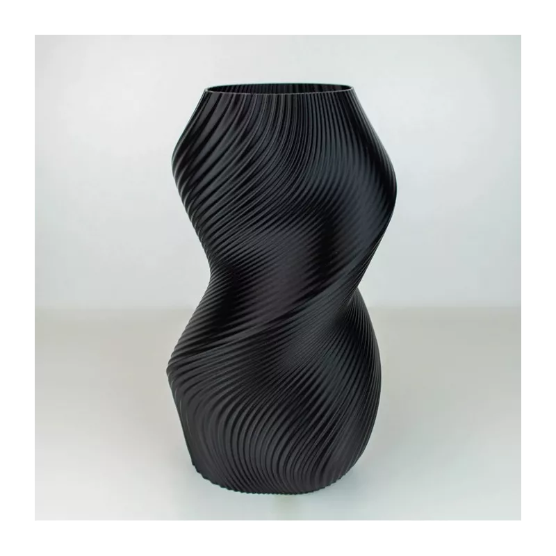Vase spiral Shape Couleur Noir Taille 20 cm