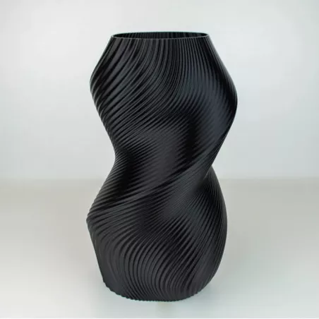 Vase spiral Shape Couleur Noir Taille 20 cm